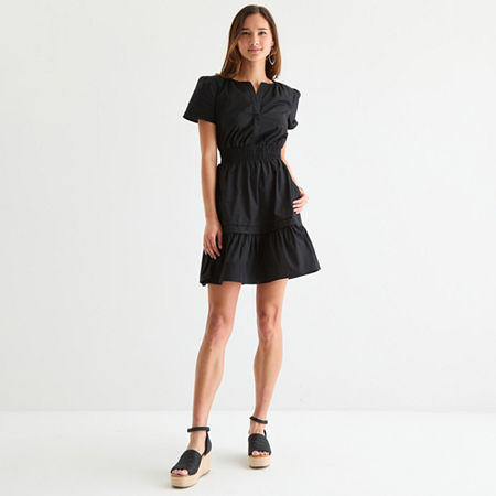 Click here for Be by CHETTA B Womens Short Sleeve Fit + Flare Dre... prices