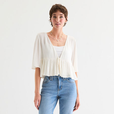 Click here for Arizona Womens Juniors 3/4 Sleeve Blouse  X-small... prices