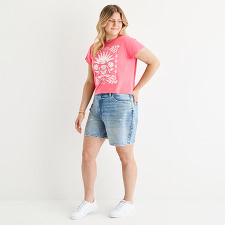 Click here for Arizona Womens Mid Rise Denim Short  20  Blue prices