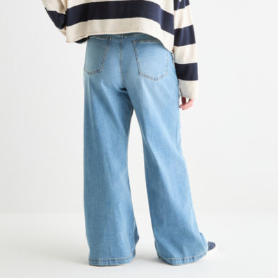 Arizona Juniors Plus Womens Highest Rise Wide Leg Jean, Color: Med ...