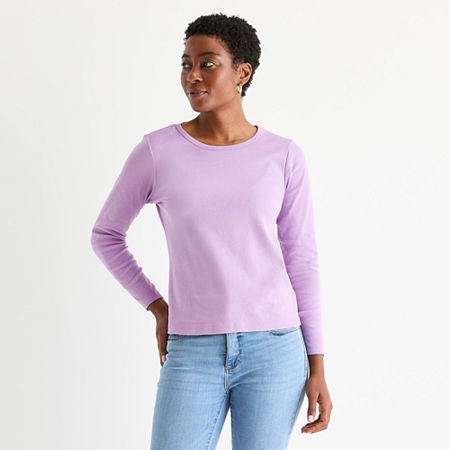 Click here for St. Johns Bay Womens Crew Neck Long Sleeve T-Shirt... prices