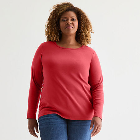Click here for St. Johns Bay Womens Crew Neck Long Sleeve T-Shirt... prices