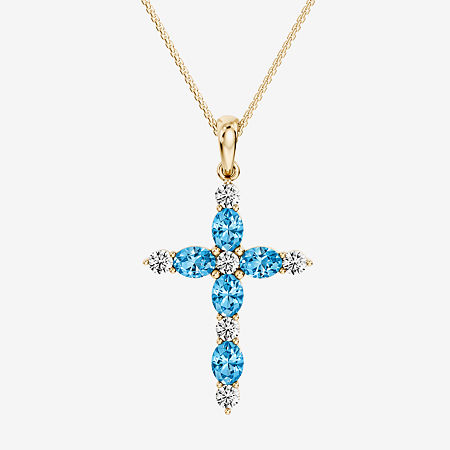 Click here for Cross Womens 1/4 CT. T.W. Genuine Blue Topaz 10K G... prices