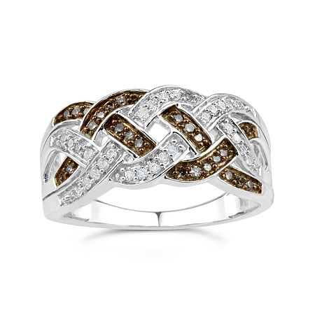 Click here for Sterling SIlver Brown and Diamond Braid Ring  7  C... prices