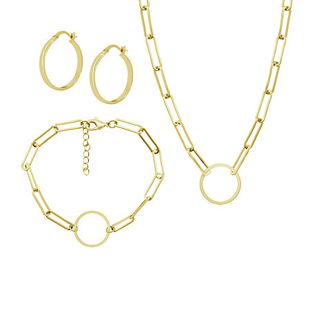 Click here for Silver Reflections Womens 14K Gold Over Brass 3-pc... prices