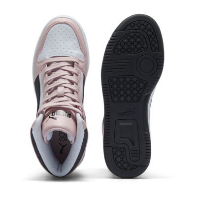 PUMA Rebound Layup Sl Womens Basketball Shoes, Color: White Black Mauve ...