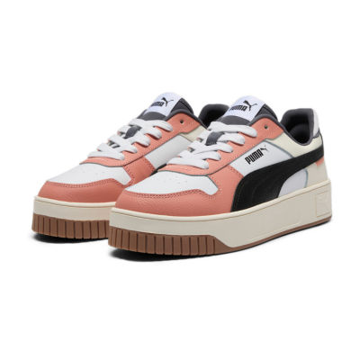 PUMA Womens Carina Street Sneakers, Color: White Black Peach - JCPenney