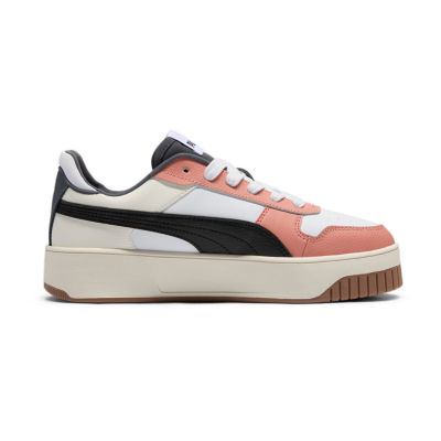 PUMA Womens Carina Street Sneakers, Color: White Black Peach - JCPenney