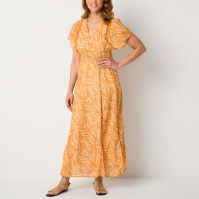 Rabbit Rabbit Rabbit Design Womens Short Sleeve Geometric Maxi Dress ...