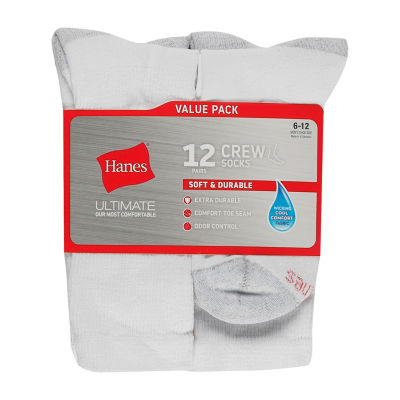 Hanes® Men's Ultimate Soft & Durable12-Pack Crew Socks - JCPenney