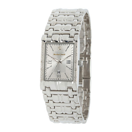 Click here for Personalized Dial Mens Diamond-Accent Square Silve... prices
