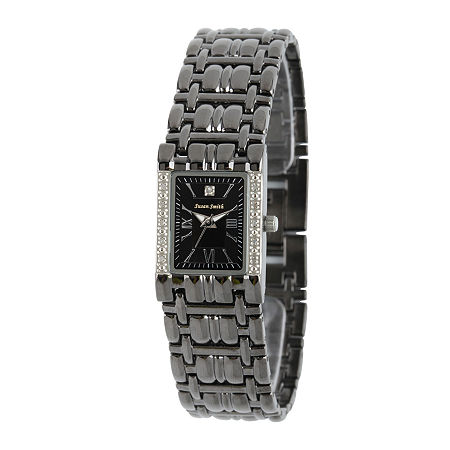 Click here for Personalized Dial Womens Diamond-Accent Square Bla... prices