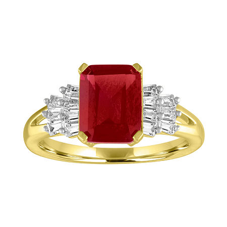 Click here for Womens Lab Created Ruby Gold Over Silver Cocktail... prices