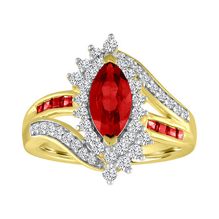 Click here for Womens Lab Created Red Ruby 14K Gold Over Silver C... prices