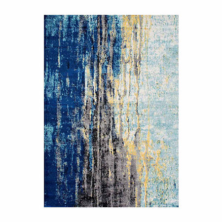 nuLoom Bodrum Vintage-Inspired Abstract Waterfall Blue 5 x 75 Area Rug - Blue