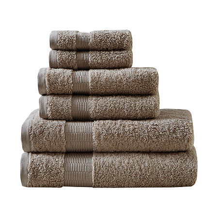 Madison Park Signature Luce Egyptian Cotton 6-Pc. Bath Towel Set - Grey