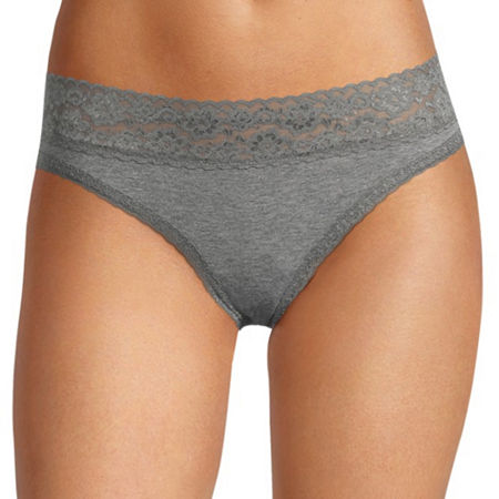Click here for Arizona Body Cotton with Lace Thong  Small  Gray prices