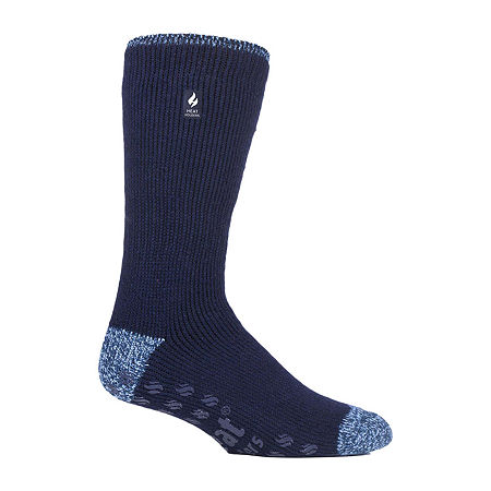 Heat Holders Mens Michael Solid Crew Slipper Sock - Navy
