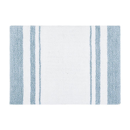 Madison Park Spa Reversible Cotton Bath Rug  20 x 30 - Blue