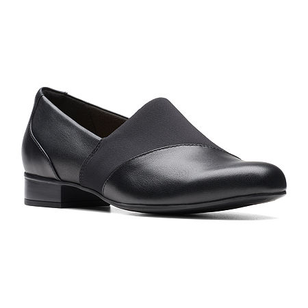 Clarks Womens Juliet Gem Slip-On Flats - Black Combi