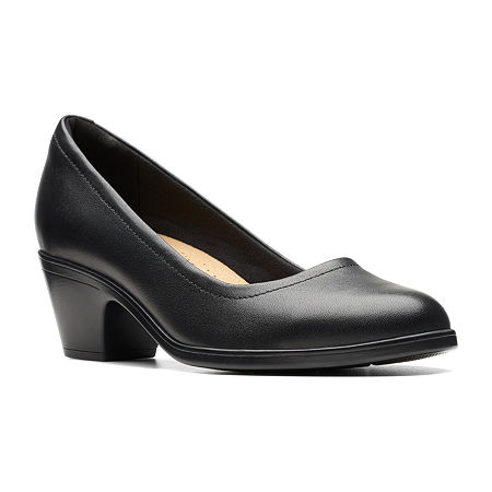 Click here for Clarks Emily Ruby Womens Closed Toe Block Heel Pum... prices