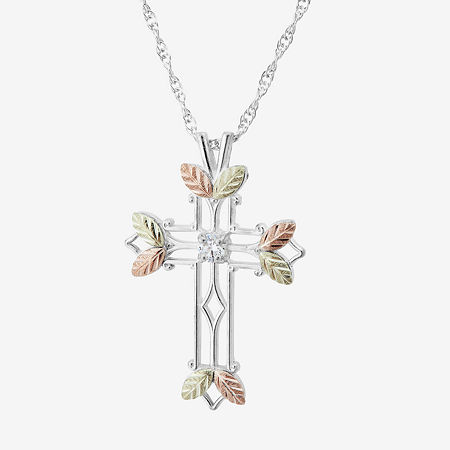 Click here for Womens White Cubic Zirconia Sterling Silver Cross... prices