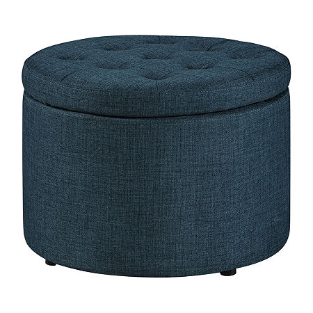 Click here for Designs4comfort Round Shoe Ottoman  One Size  Blue prices