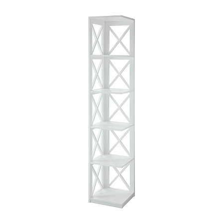 Click here for Oxford 5 Tier Corner Bookcase - White prices