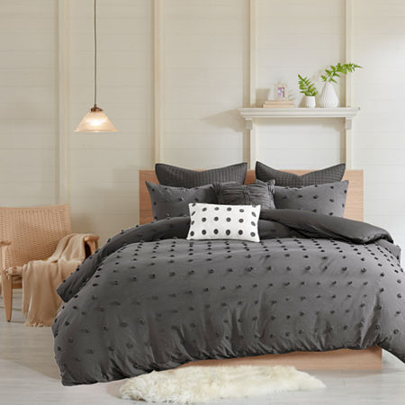 Intelligent Design Brooklyn Jacquard Cotton 7-Pc. Comforter Set  King/California King - Charcoal