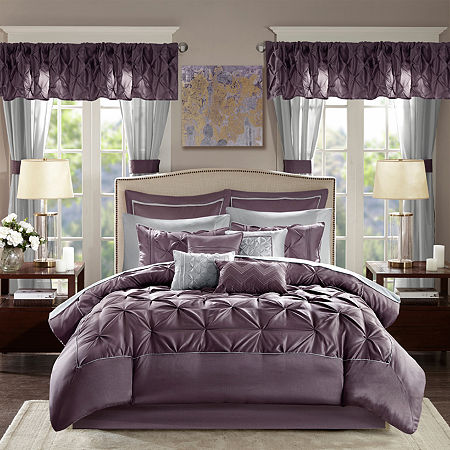 Madison Park Essentials Joella 24-Pc. Room-in-a-Bag  Queen - Plum