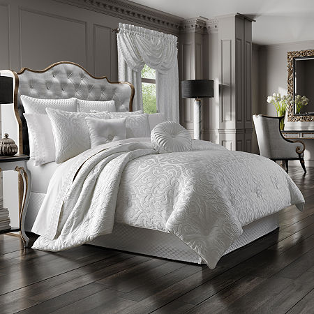 J Queen New York Astoria 4-Pc. Comforter Set  California King - White