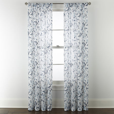 Click here for Home Expressions Remy Floral Rod Pocket Sheer Sing... prices