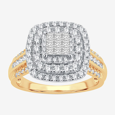 Click here for Womens 1 CT.T.W. Natural Diamond Cushion Halo Enga... prices