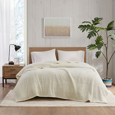 Woolrich Burlington Berber Blanket  Full/Queen - Ivory