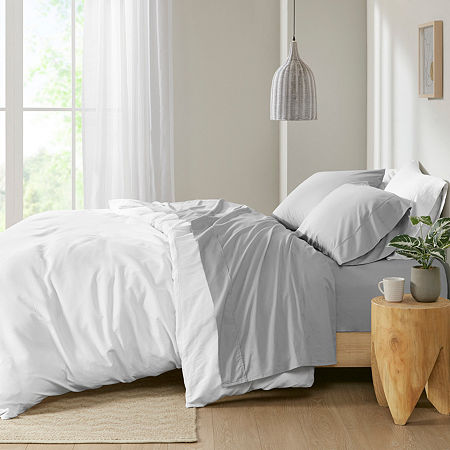Madison Park Peached Cotton Percale 4-Pc. Sheet Set  California King - Grey