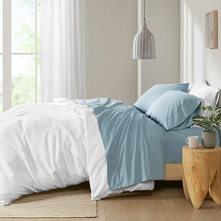 Madison Park Peached Cotton Percale 4-Pc. Sheet Set  Queen - Teal
