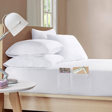 Intelligent Design Side Storage Pockets Microfiber 4-Pc. Sheet Set  Twin Xl - White