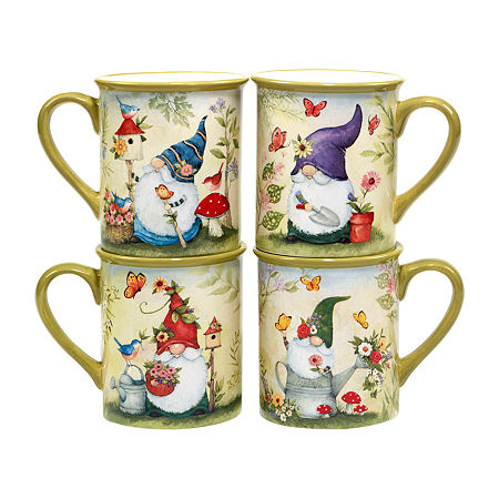 Click here for Certified International Garden Gnomes Set of 4 Mug... prices