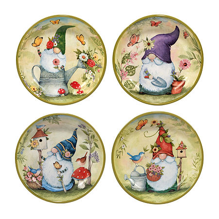 Certified International Garden Gnomes Set of 4 Soup/Pasta Bowl