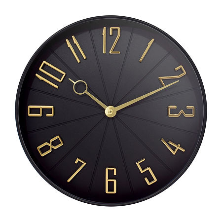 Click here for Westclox 12 Black & Gold Modern Wall Clock  One Si... prices