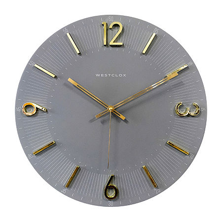 Click here for Westclox 16 Gray With Raised Gold Numbers Wall Clo... prices