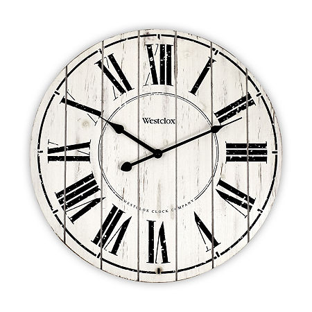 Click here for Westclox 18 Whitewash Wood Wall Clock  One Size  W... prices
