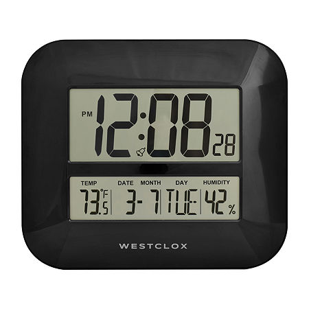 Click here for Westclox Black Digital With Date & Temp Silent/Non... prices