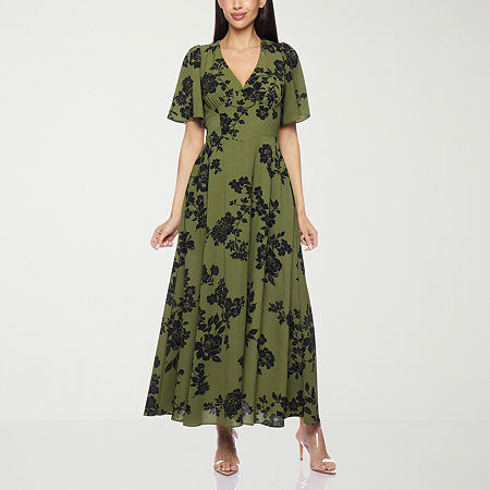 Click here for Premier Amour Womens Short Sleeve Floral Maxi Dres... prices