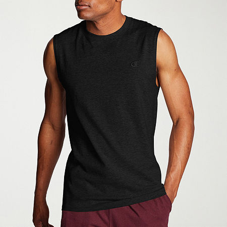 Champion Classic Jersey Mens Crew Neck Sleeveless Muscle T-Shirt  Medium  Black