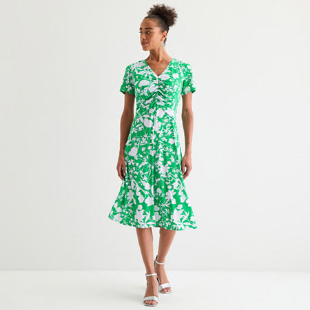Click here for Perceptions Womens Short Sleeve Floral Midi Fit +... prices