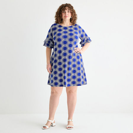 Click here for Perceptions Womens Plus Short Sleeve Geometric Shi... prices