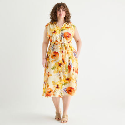 Rabbit Rabbit Rabbit Design Womens Sleeveless Floral Fit + Flare Dress ...