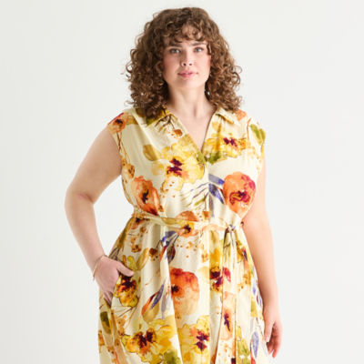 Rabbit Rabbit Rabbit Design Womens Sleeveless Floral Fit + Flare Dress ...