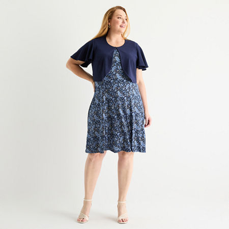 Click here for Perceptions Womens Floral Jacket Dress Plus  3x  B... prices